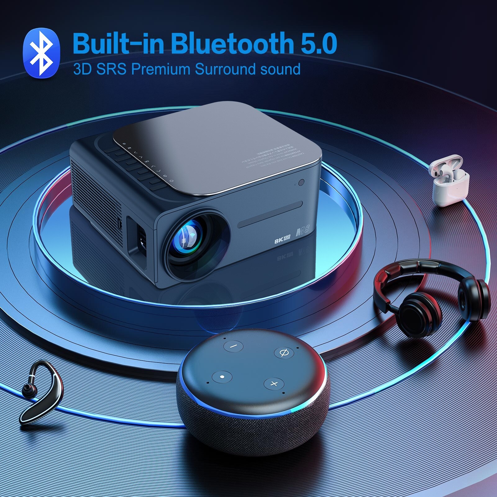 AUN X1 Full HD Projector Android 9.0 7000 Lumens WiFi Bluetooth